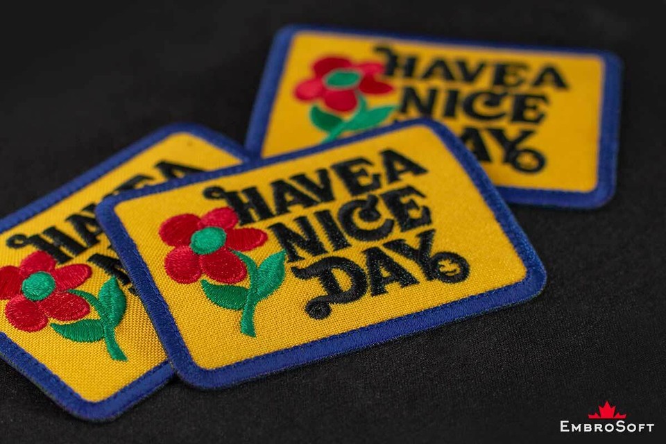 Have A Nice Day Flower Love Embroidered Patch Iron On / Sew On SIZE: 3 ...
