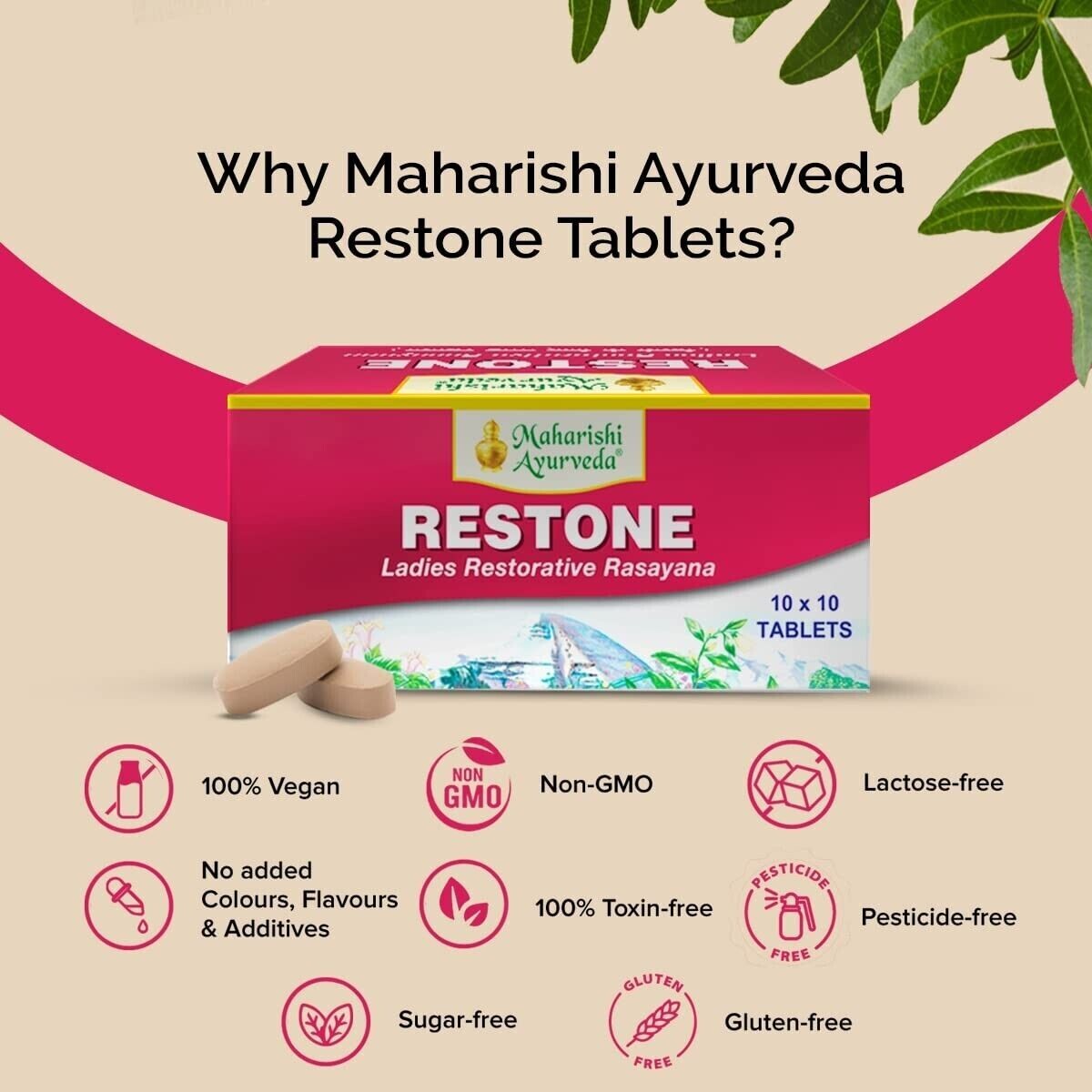 Maharishi Ayurveda Restone Tablets herb mix - 100 Tablets FREE SHIPPING ...