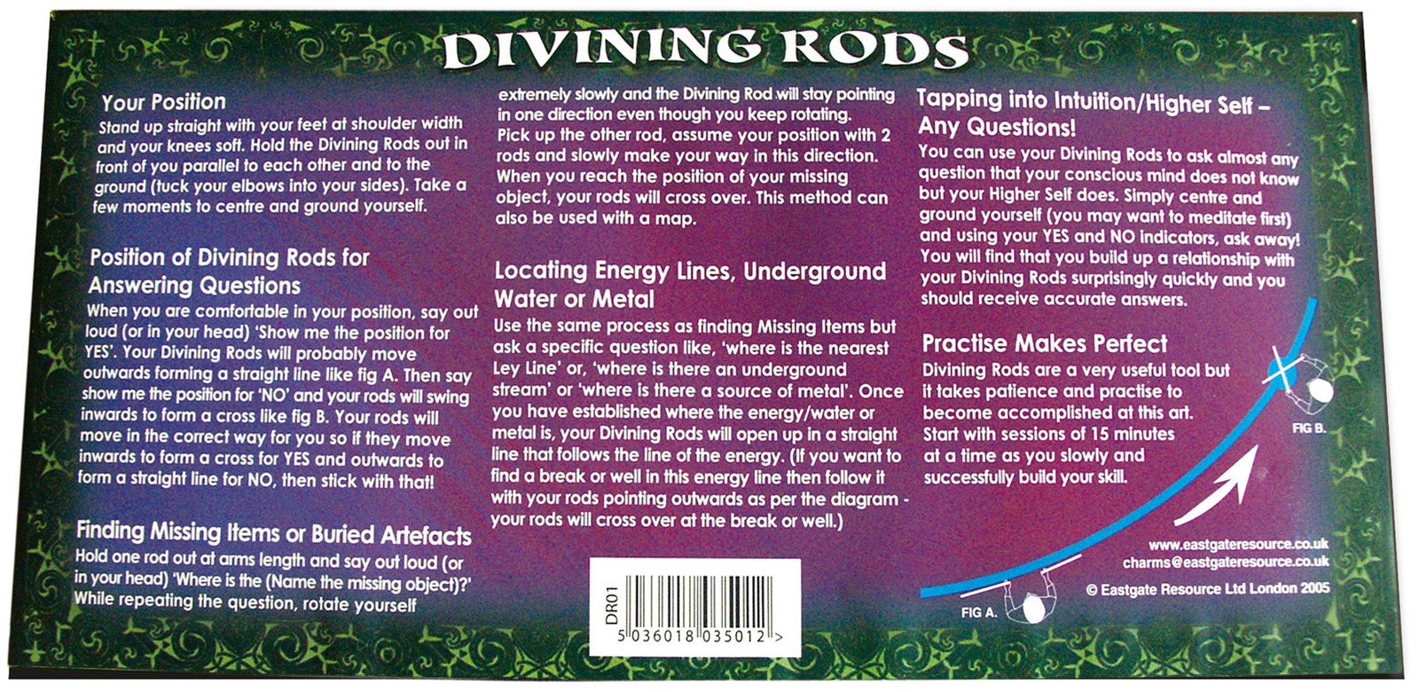 BRASS DIVINING RODS Boxed with instructions - Divination Dowsing Ghost ...