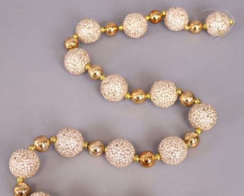 RAZ Imports-Formal Affair -6 Glittered Gold and Silver Ball Garlands ...