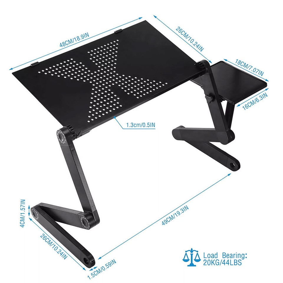 360° Adjustable Laptop Table Stand Lap Sofa Bed Tray Foldable PC Notebook Desk | eBay