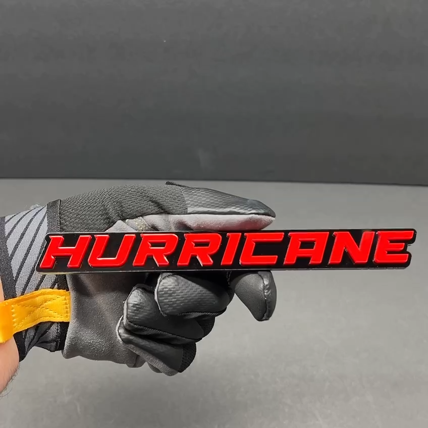 (1PC) HURRICANE Custom Text 3D Car Emblem – Multicolor Acrylic Car ...