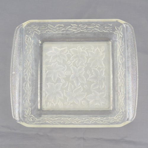 Princess House Fantasia Glass Square Dish 8" x 8" Poinsettia Square ...