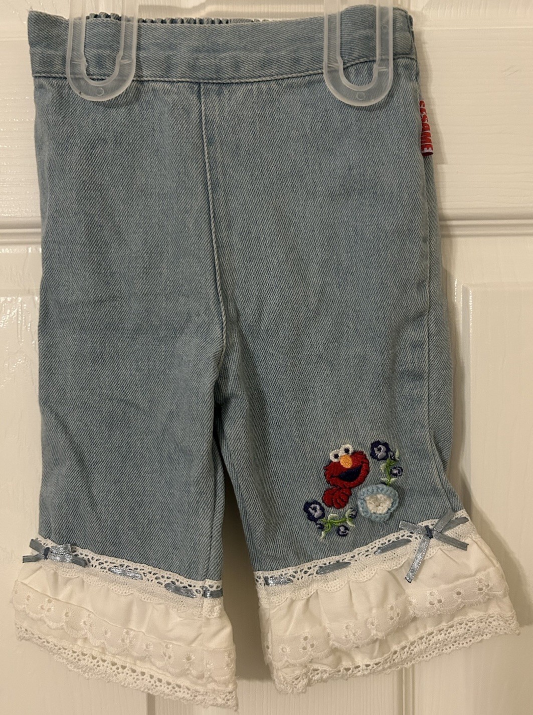 Vintage Y2K Sesame Street Elmo Embroidered Lace Flare… - Gem