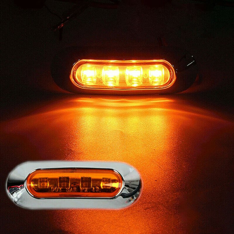 12V 24V LED Side Marker Lights Car Truck Trailer Lights Bar Chrome ...