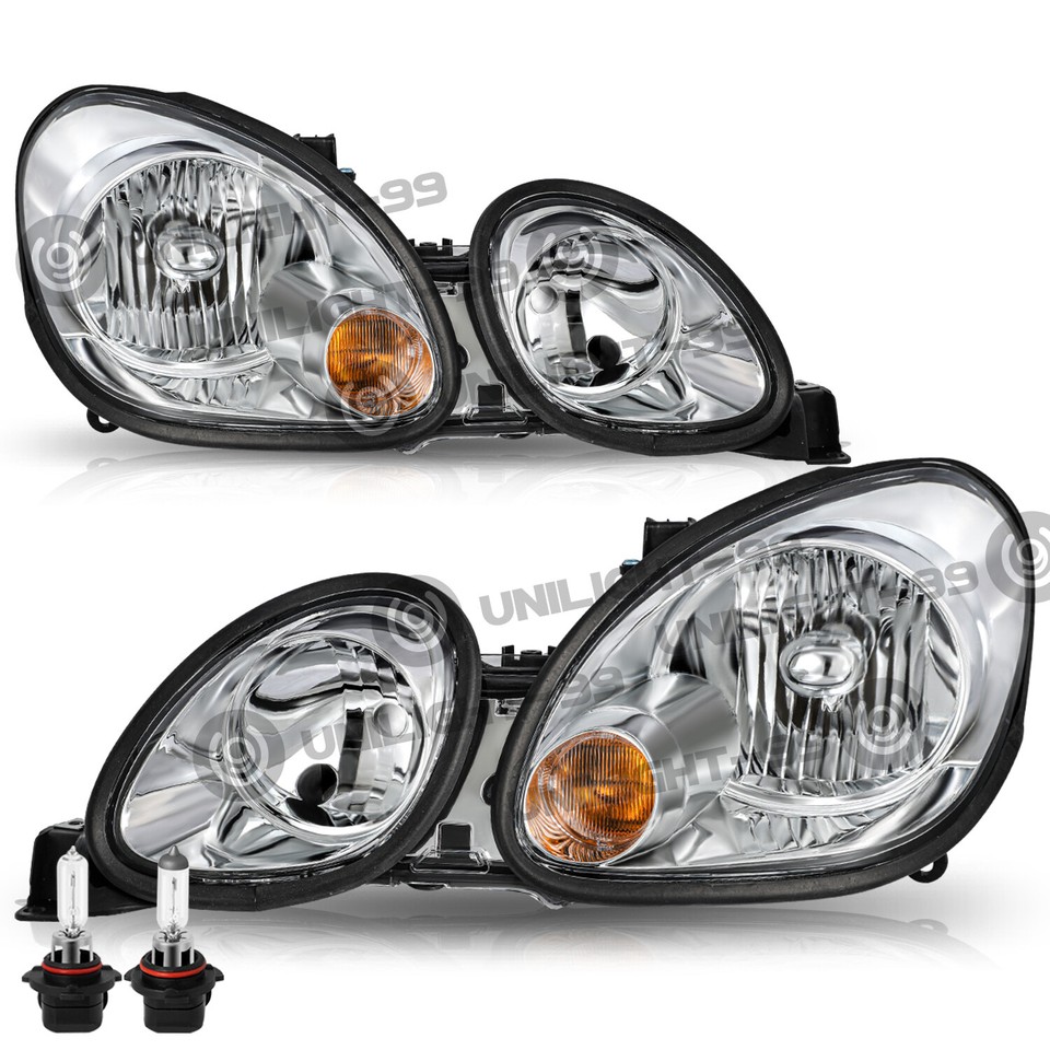 Headlights For 1998-2005 Lexus GS300 GS400 GS430 Chrome Clear Halogen ...