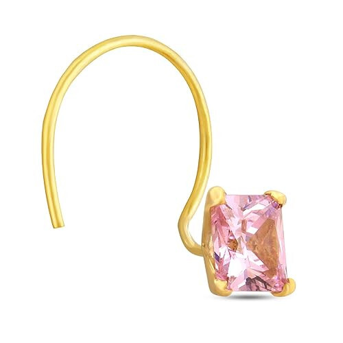 14k Yellow Gold Nose Pin Wire Taar Stud Diamond Piercing Nose Ring For ...