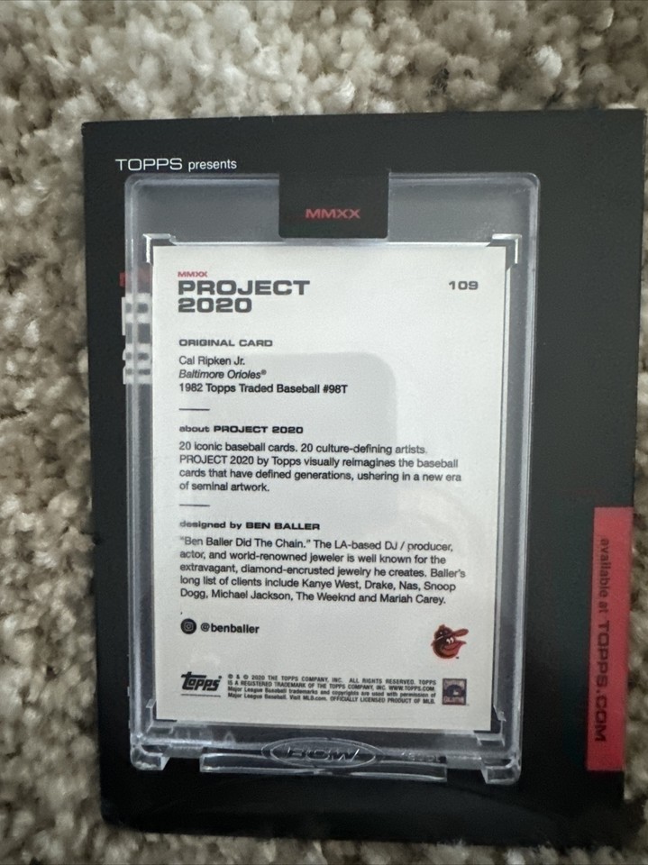 TOPPS PROJECT 2020 CARD #109 CAL RIPKEN JR BY BEN BALLER w/box | eBay