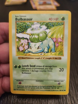 Pokémon TCG Bulbasaur Base Set 44/102 Regular Shadowless Common | eBay