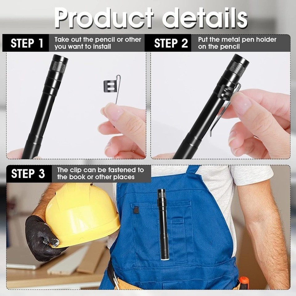 Flashlight Clips Convenient Organization Easy Attachment Half ...