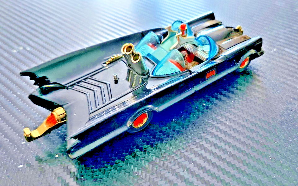 Corgi 267 1966 Batmobile w/ Robin and Batman figures, rocket tubes, jet ...