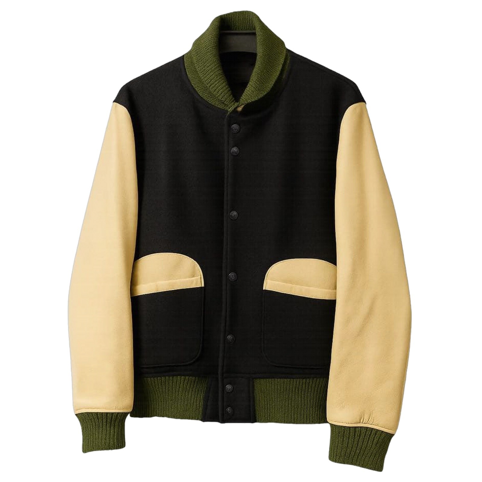 ENGINEERED GARMENTS x GOLDEN BEAR Wool Melton Leather… - Gem