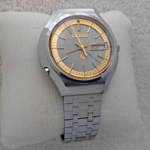 Citizen Quartz Vintage Crystron Men’s Watch Gray Dial Silver Case CV116 ...