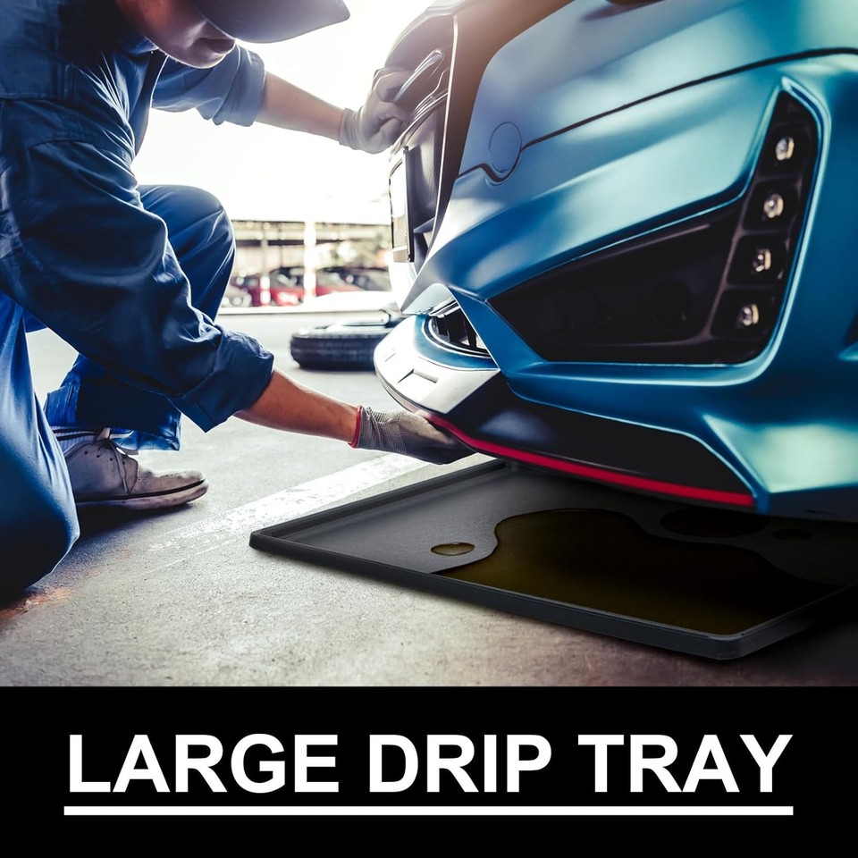 4 Pcs 35 x 24 Inches Auto Drip Tray Oil Pan for Under Car Plastic Oil ...