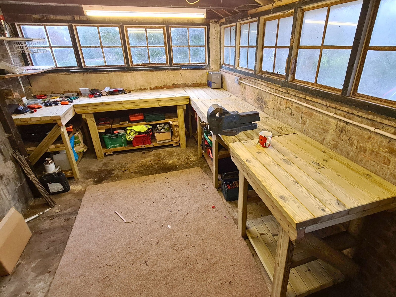 Indoor/Outdoor Wooden Workbench. Garden Work Table. BBQ/Pizza oven ...