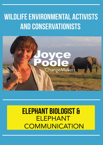 ChangeMakers Joyce Poole - Elephant Biologist & Elephant Communication ...