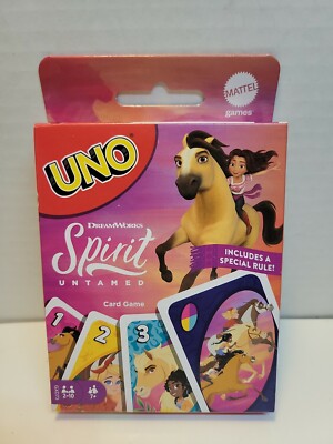Mattel Spirit Untamed UNO DreamWorks Matching Card Game Featuring 112 ...