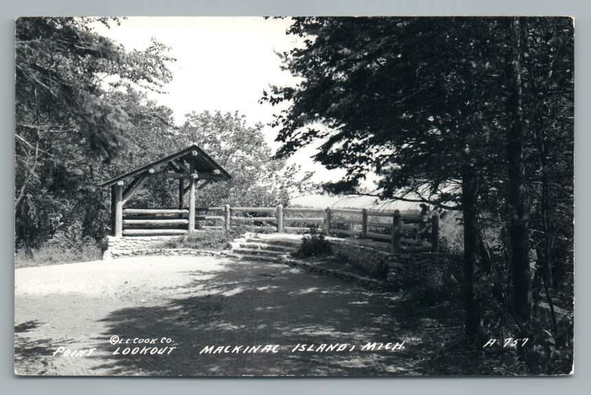 Point Lookout MACKINAC ISLAND Michigan RPPC Vintage LL Cook Photo ...