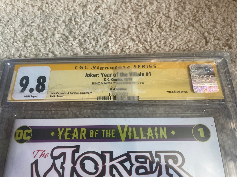 Joker Year of the Villain DC CGCSS 9.8 sign&sketch Alex Kotkin Harley ...