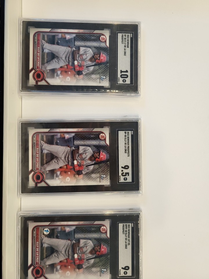 ELLY DE LA CRUZ 1st BOWMAN PAPER SGC CARD LOT OF 3 CINCINNATI REDS | eBay