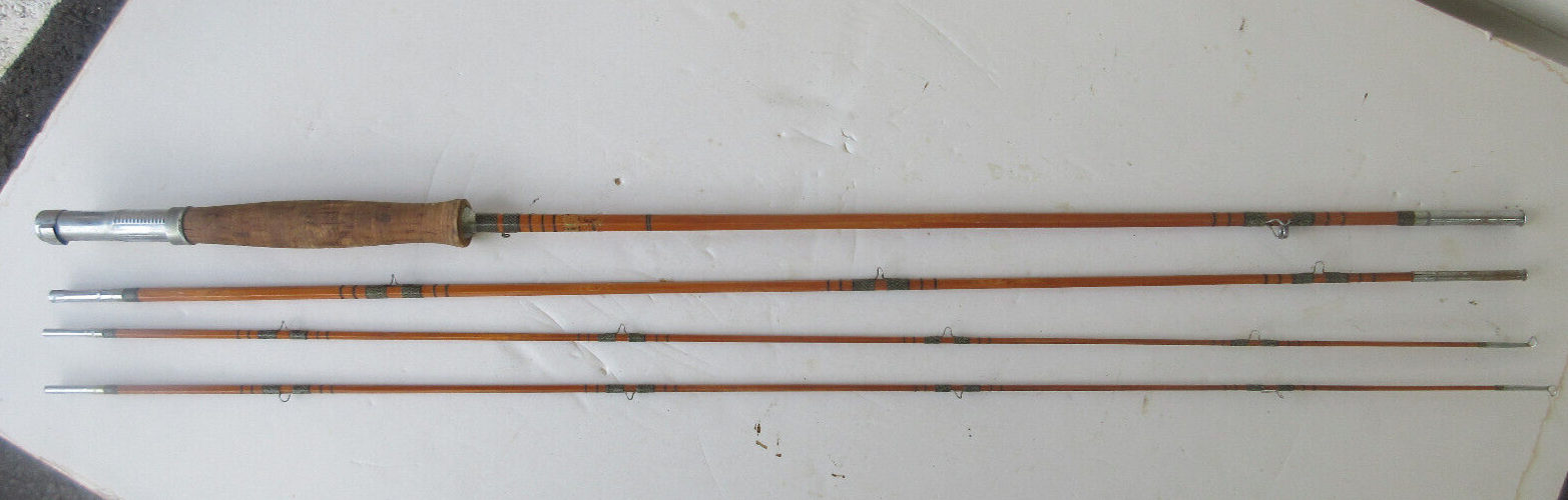 Vintage Grampus Kiraku & Co. Japan 3 Piece + extra Tip Split Bamboo Fly ...