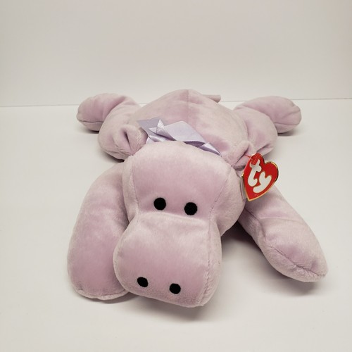 Ty 14" Tubby Hippo Hippopotamus Pillow Pals Purple Lavender 1996 ...