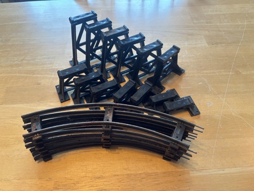 VTG Lot MARX Railroad Train Track riser supports 13 6 O Gauge Radius ...