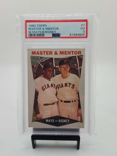 1960 Topps Baseball Master And Mentor Willie Mays/ Bill Rigney #7 PSA 3 ...