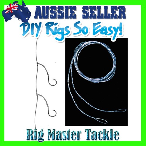 DIY Twisted Double Dropper Fishing Paternoster Rigs Shock Leader 15lb ...