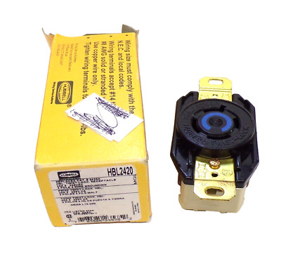 HUBBELL TWIST-LOCK RECEPTACLE 20A 125/250V 3-PHASE SINGLE FLUSH HBL2420 ...