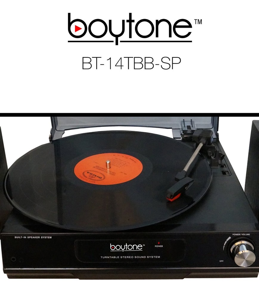 Boytone BT-14TBB-SP Full size 3 Speed Stereo 33/45/78 RPM belt drive ...