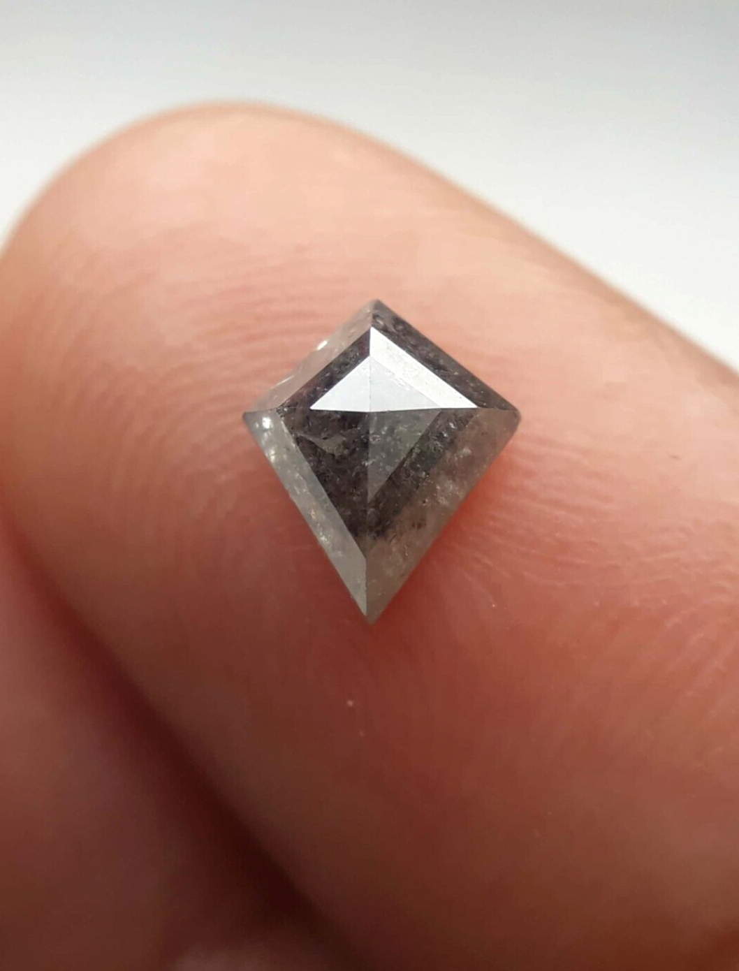 0.75 Ct, Natural Salt and Pepper Loose Diamond.Kite Shape Rustic ...