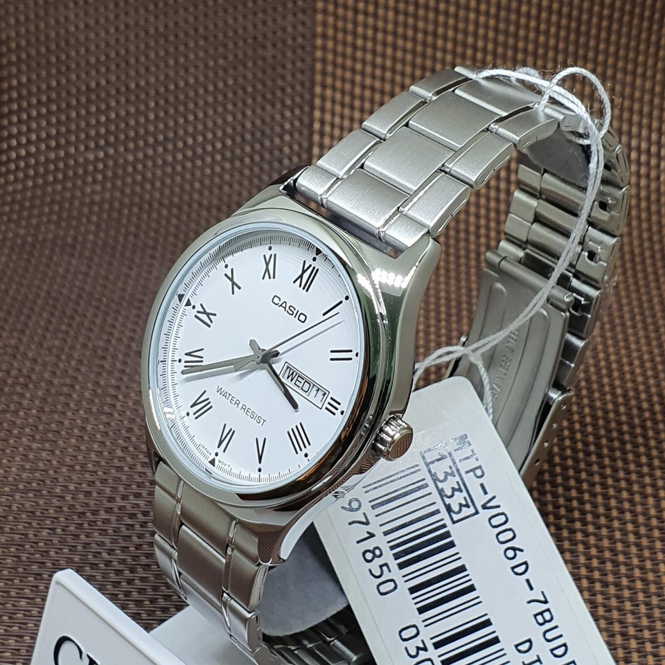 Casio MTP-V006D-7B White Dial Analog Roman Numeral Men's Classic Casual ...