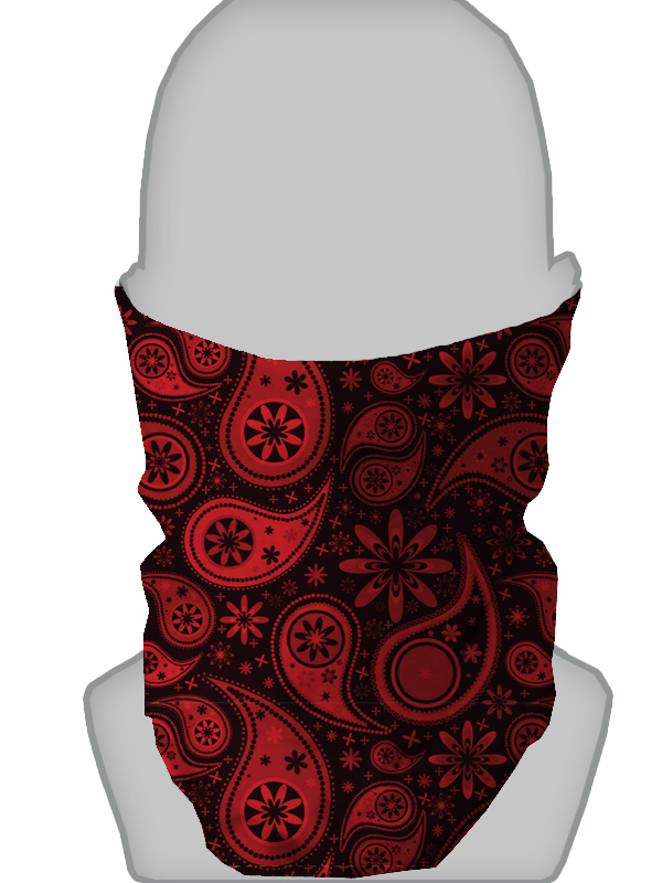 Red Paisley Design Snood Neck Warmer Neck Tube Facemask | eBay