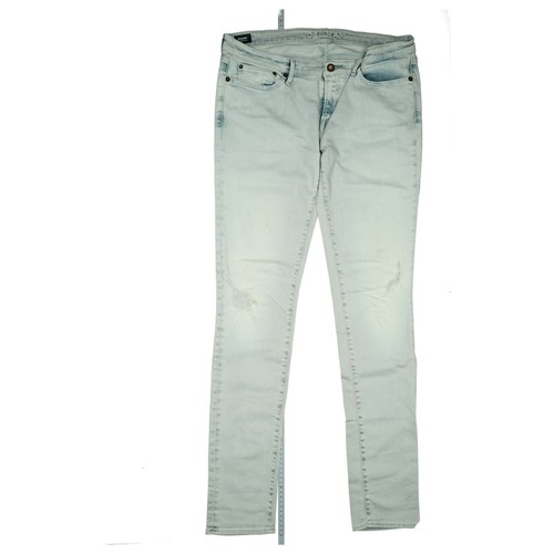 DENHAM Jeans Donna Stretch Slim Skinny Fit Distrutto W34 L34 Blu Chiaro ...