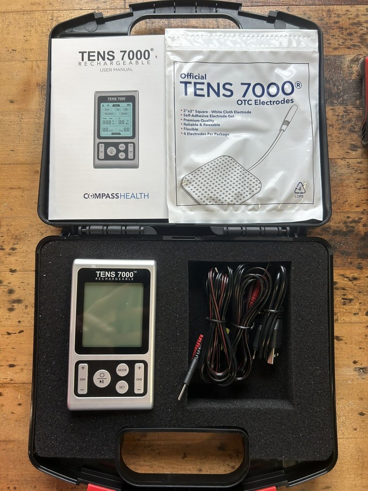 TENS 7000 Digital Tens Unit with accessories (Back Relief, etc) - Item# ...