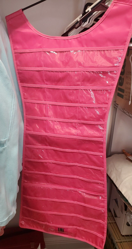 Umbra Pink Dress Hanging Jewelry Organizer has hook/loop tabs for ...