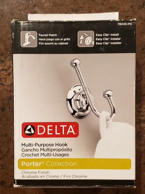 2 Delta Porter Collection Multi Purpose Hook Polished Chrome Finish ...