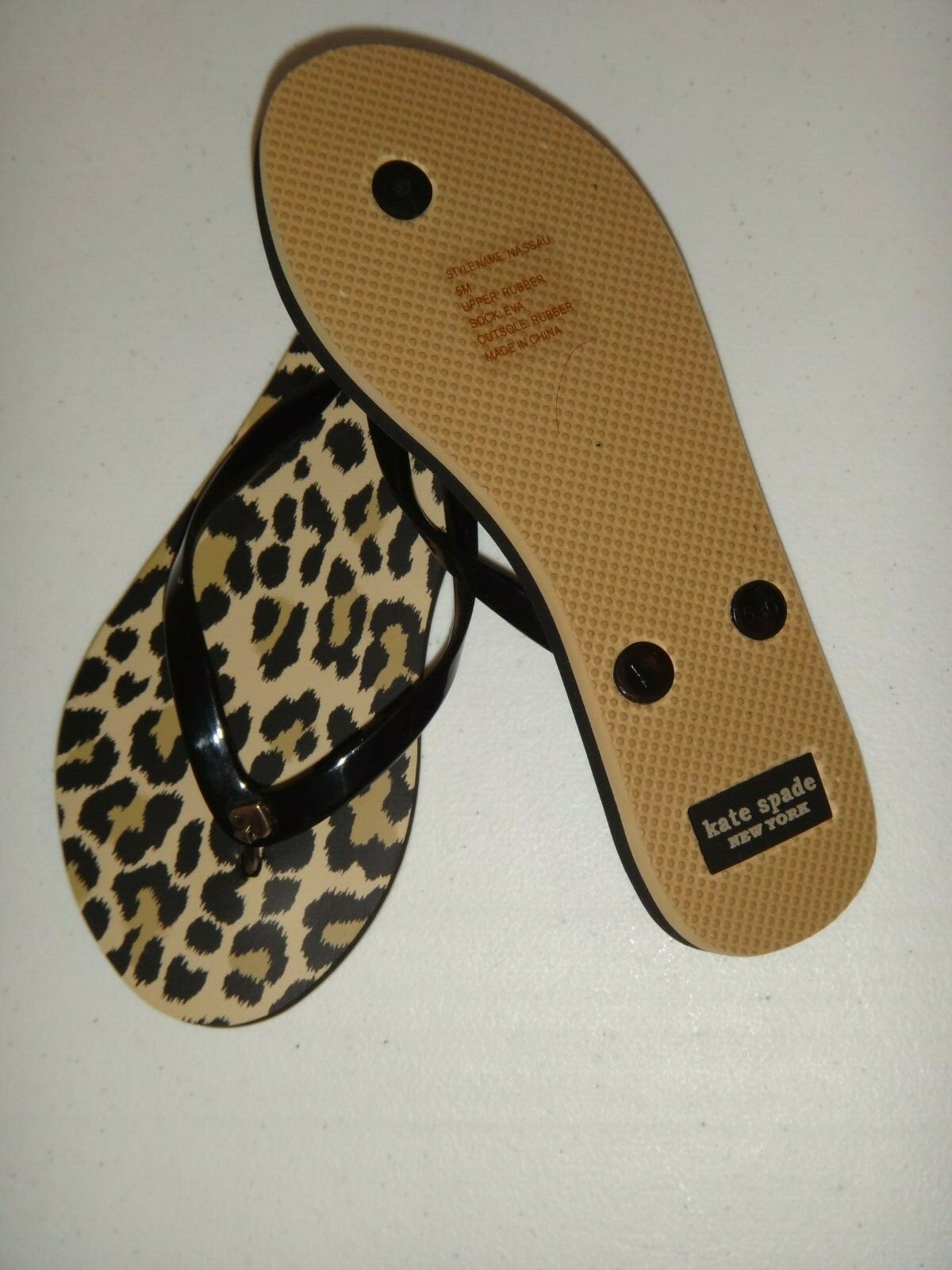KATE SPADE Women's Leopard Cheetah Print Flip Flops Flat Sandals Size 5 ...