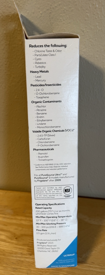 Genuine Frigidaire ULTRAWF Pure Source Ultra Refrigerator Water Filter ...