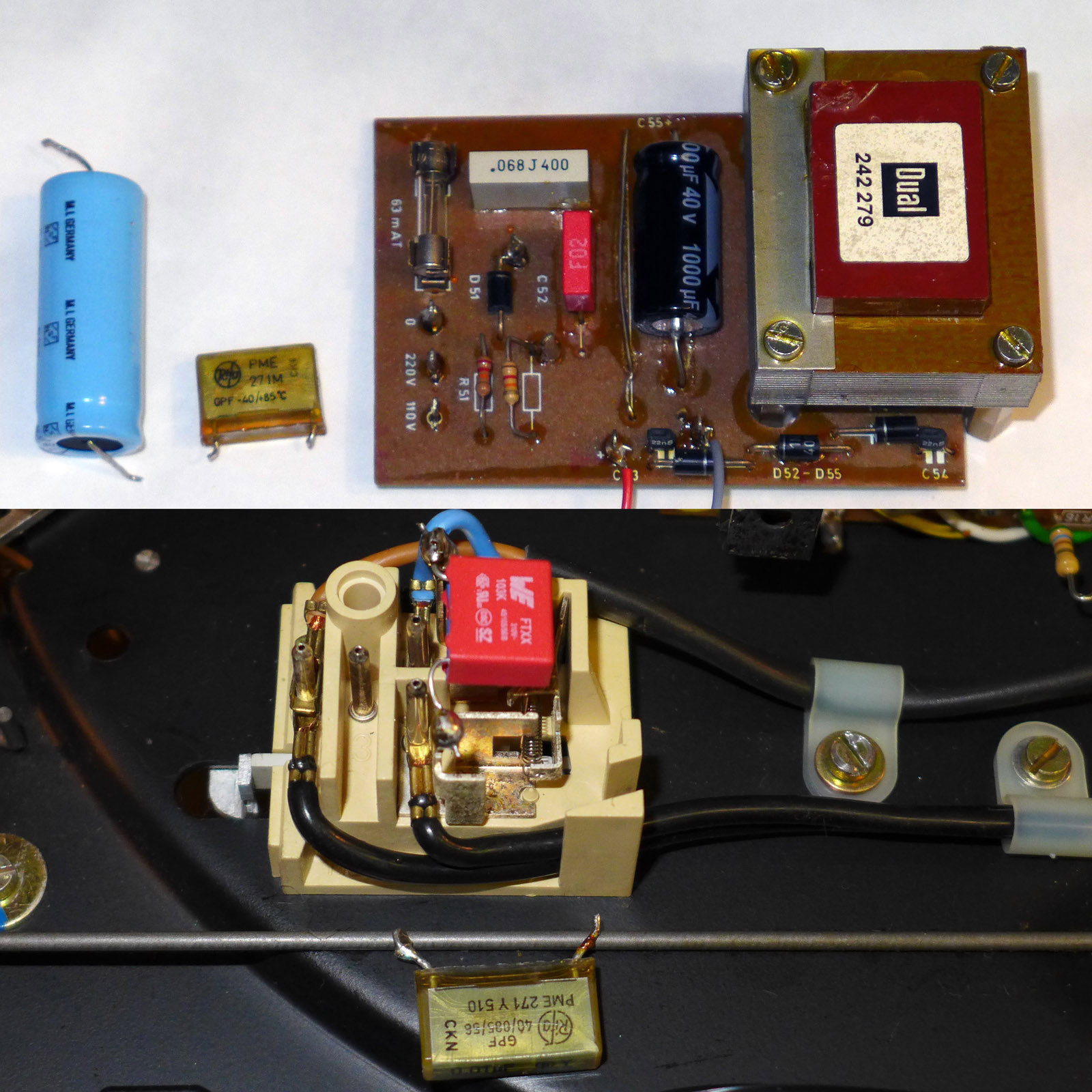 Dual CS 621 Reparatur Elkoset + 2x X2 Entstörkondensatoren ...