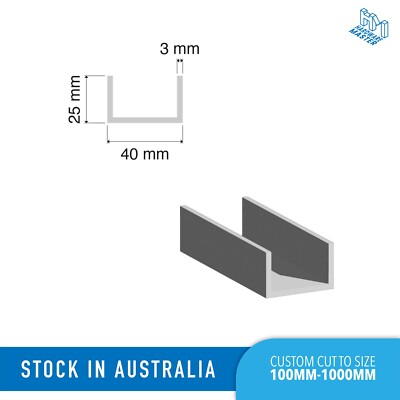 Aluminium Channel Profile | 40mm*25mm*3mm | U Channel Bar Grade 6060/T5 ...