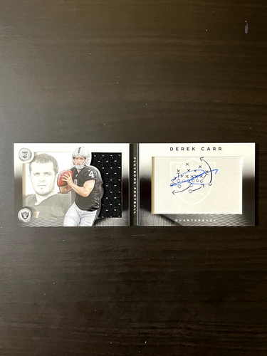Derek Carr 2014 Playbook Rookie Relic Autograph Booklet 04/25 JERSEY ...