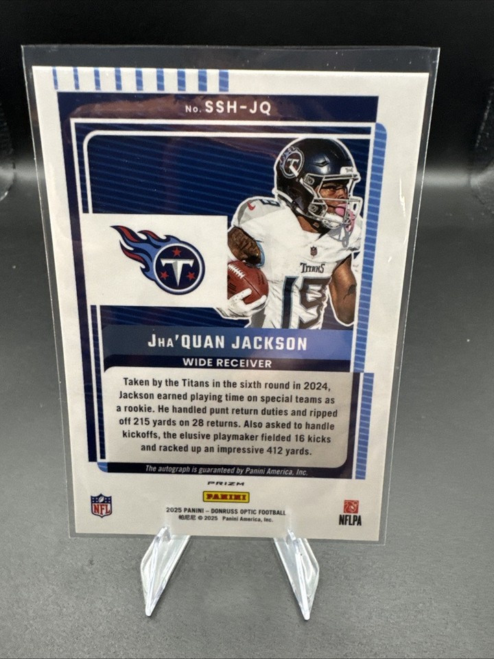 2025 Donruss Optic Jha'Quan Jackson Auto! Silver! Prizm! Holo!Titans ...