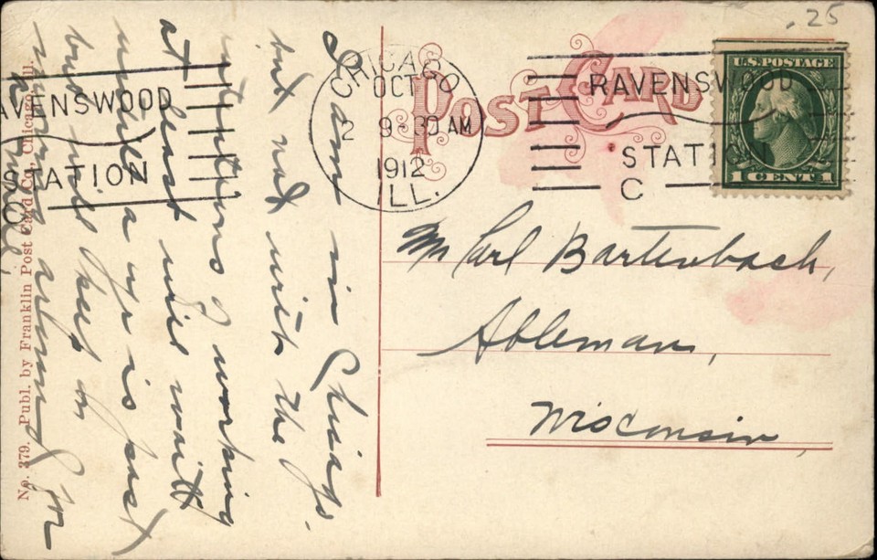 City Hall County Bldg Chicago IL ~ mailed 1912 to Ableman Wisconsin | eBay