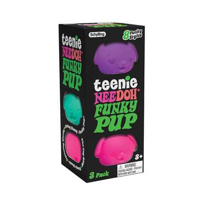 Teenie Funky Pup NeeDoh Squeeze Toy Neon Stress Ball Set of 3 Ages 3 ...