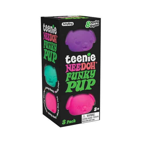 Teenie Funky Pup NeeDoh Squeeze Toy Neon Stress Ball Set of 3 Ages 3 ...
