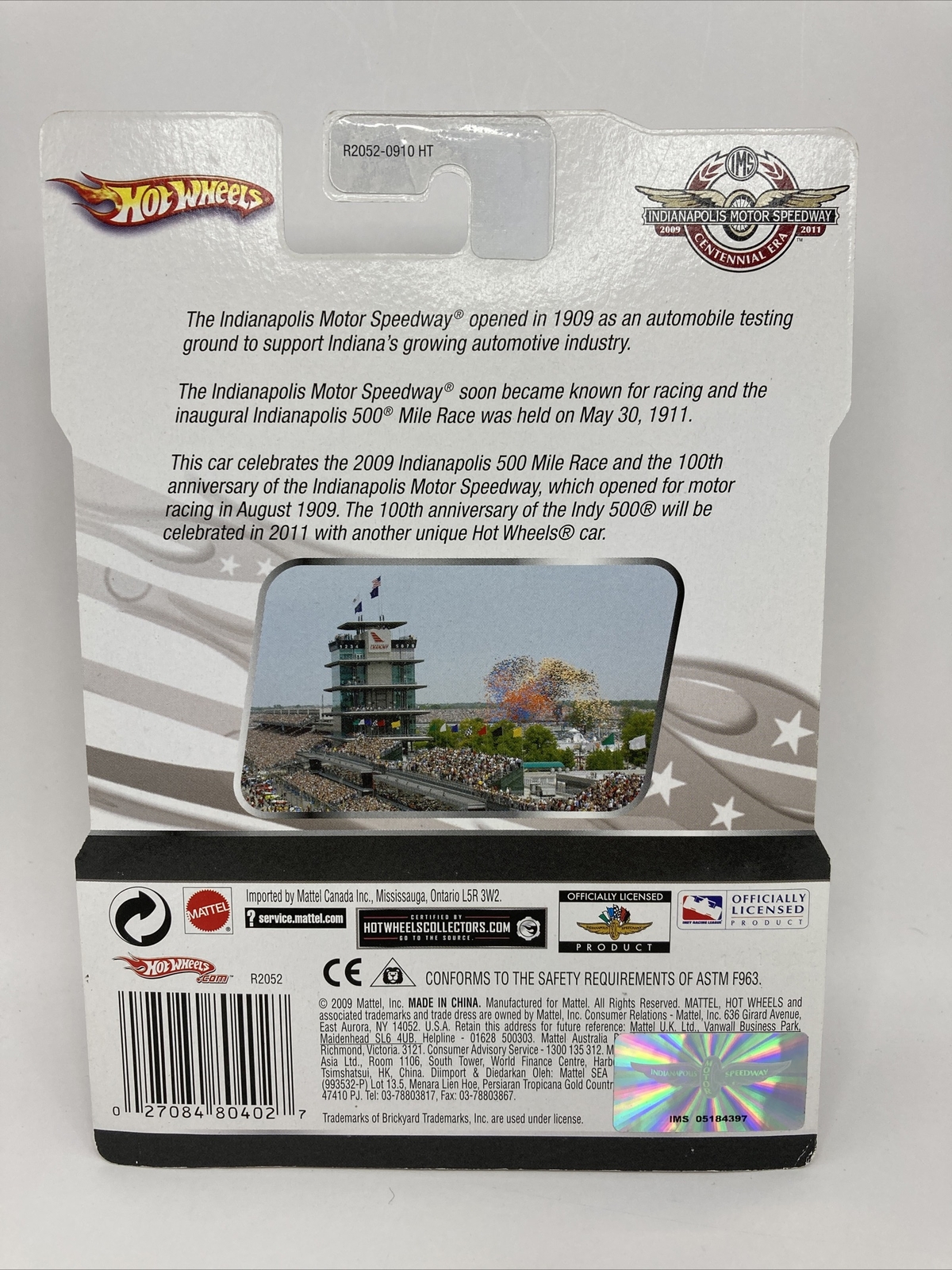 HOT WHEELS INDY CAR SERIES INDIANAPOLIS 500 MAY 24 2009 CENTENNIAL ERA ...