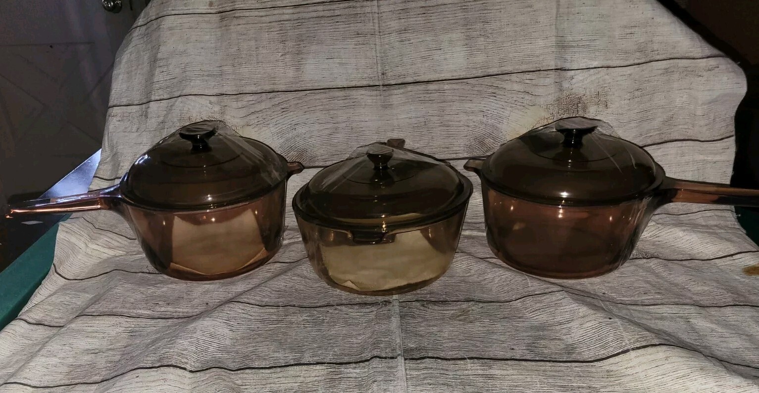 15 Piece Vision Ware Pyrex Corning Rangetop Cookware Dutch Pot Pan ...