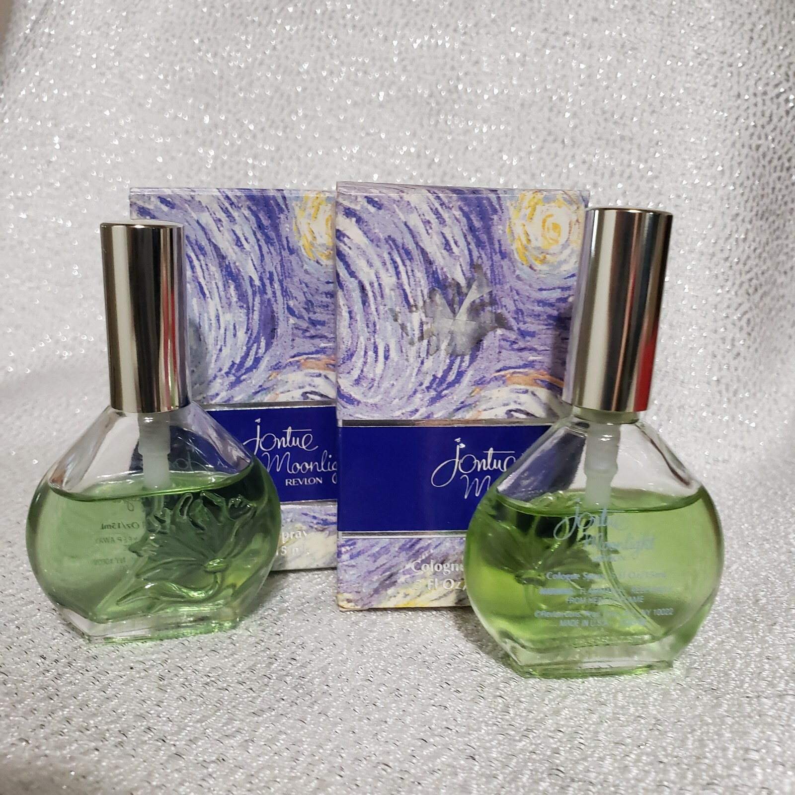 x2 Vintage Moonlight Jontue Cologne Spray.5 FL.OZ. REVLON LOW | eBay